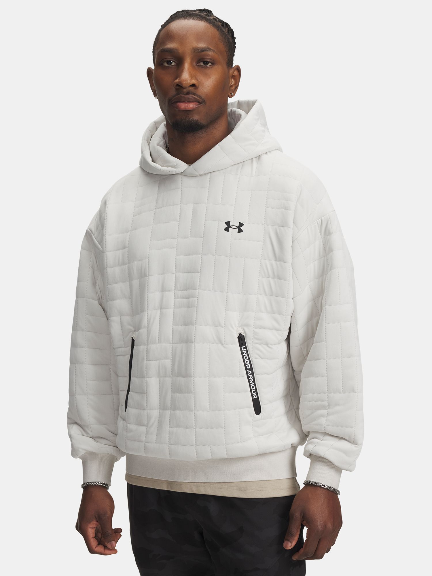 Pánska mikina Under Armour UA Unstoppable Flc Txtr Hdy-WHT | underarmour.sk