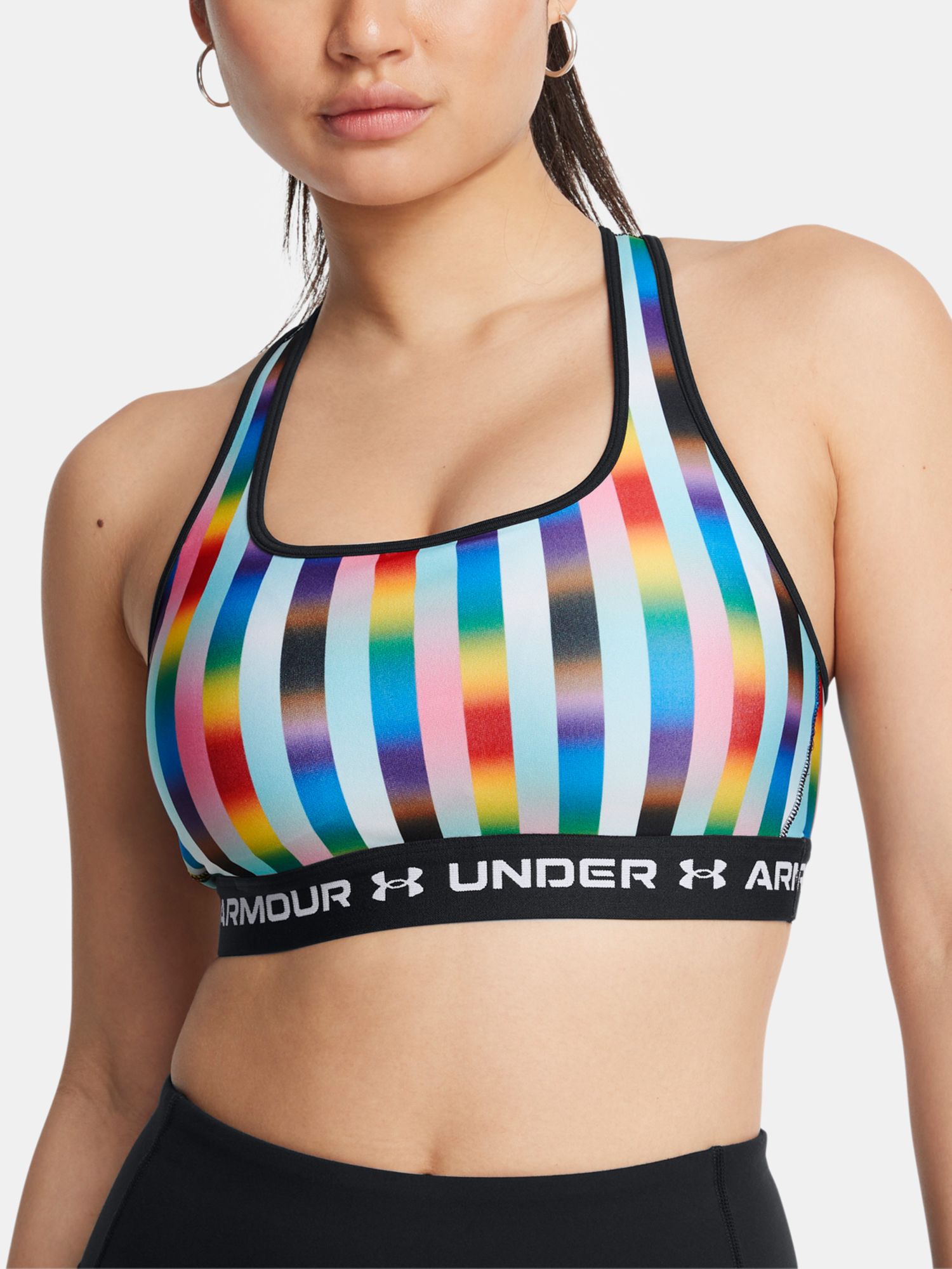 Ženski nedrček Under Armour UA Crossback Mid Pride | underarmour.si